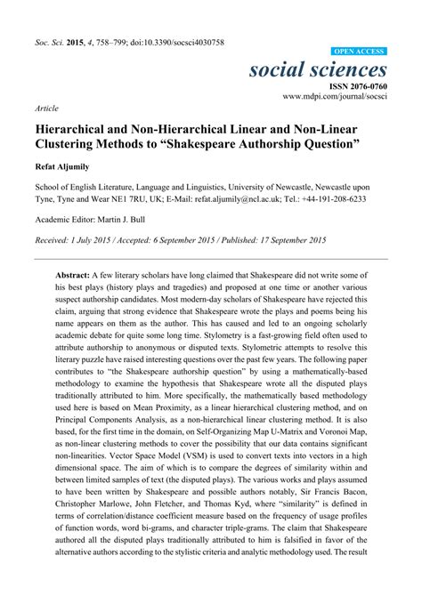 Pdf Hierarchical And Non Hierarchical Linear And Non Linear