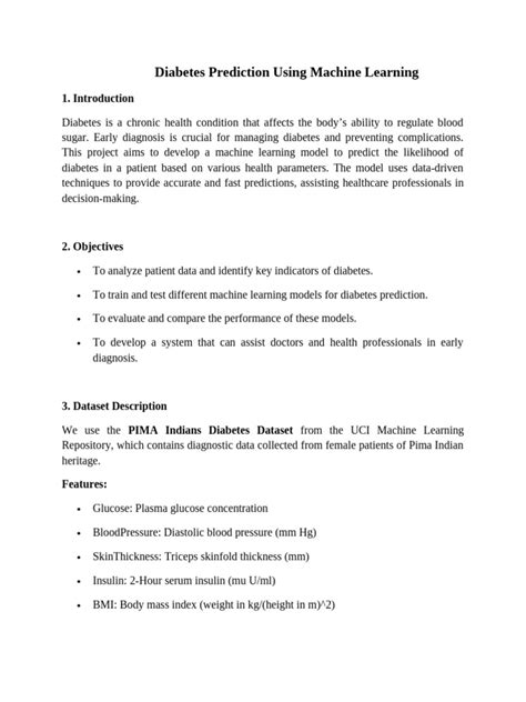 Diabetes Prediction Using Machine Learning Pdf Machine Learning Diabetes
