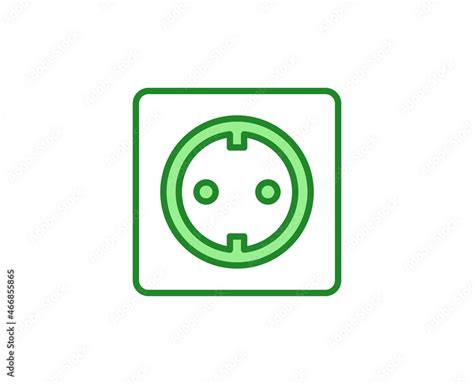 Line Power Socket Icon Isolated On White Background Outline Symbol For Website Design Mobile