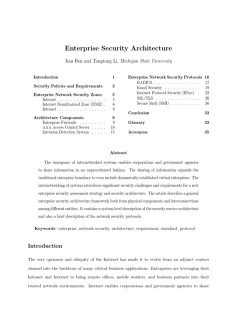 Enterprise Security Architecture Pdf