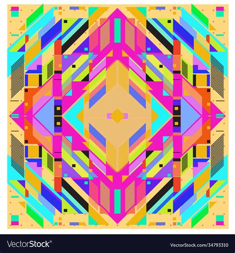 Trendy Geometric Elements Memphis Pattern Retro Vector Image