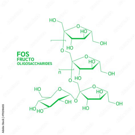 Molecular Structure Fructo Oligosaccharides Fos Oligofructose Or Oligofructan Green Prebiotics