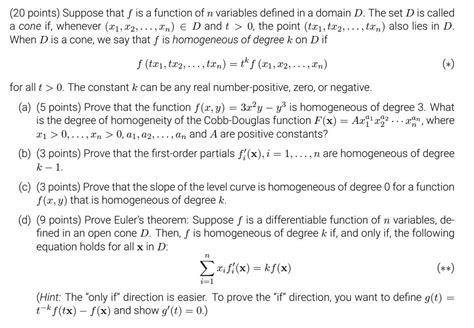 Solved Points Suppose That F Is A Function Of N Chegg