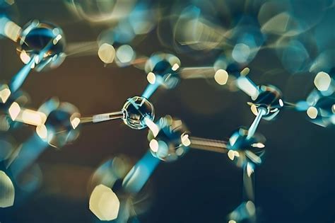 Abstract Molecular Structure With Bokeh Lights Premium Ai Generated Image