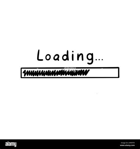 Loading Bar Status And Progress Doodle Element Sketch Hand Drawn