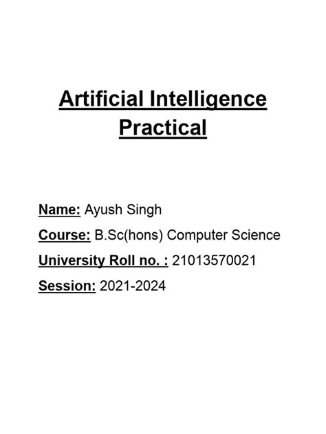 artificial intelligence practical pdf computer science algorithms