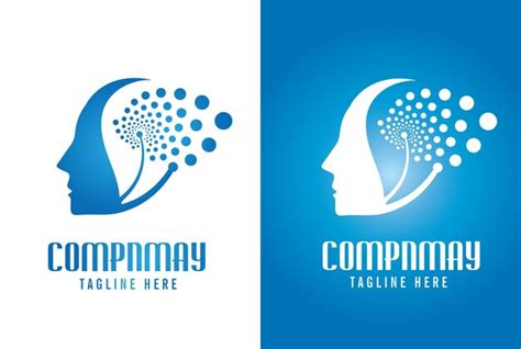 인공지능 머리 로 Ai 로고 머리 로켓과 뇌 기호 연결 프리미엄 벡터