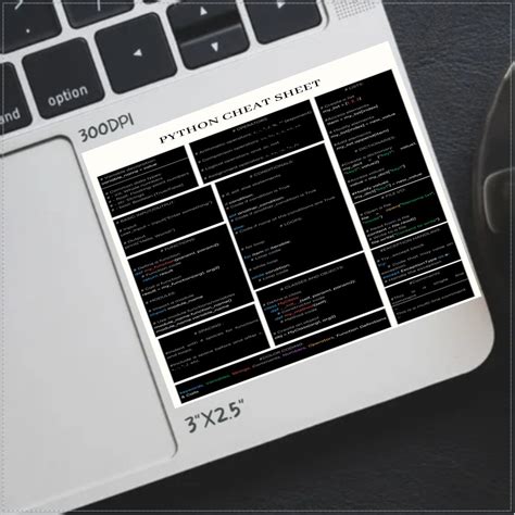 Python Cheat Sheet Python Code Guide Python For Beginners Digital Sticker Png Pdf Etsy