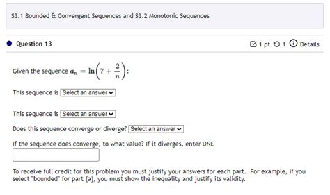 Solved Bounded And Convergent Sequences • Set Up And