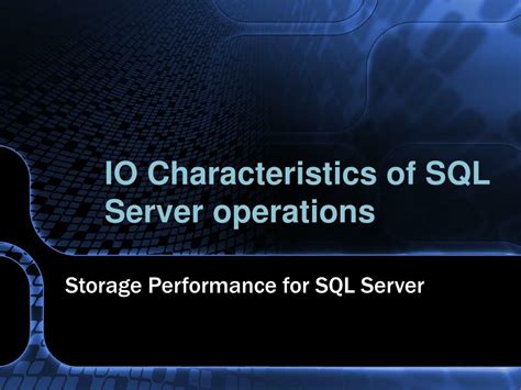 Ppt Storage Performance For Sql Server Powerpoint Presentation Free