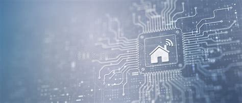 Smart Home Iot Integration Illustrated On A Processor Business And Technology Concept Stock