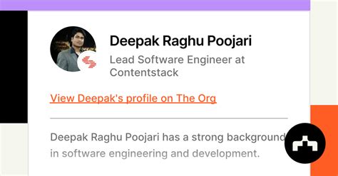 Deepak Raghu Poojari Lead Software Engineer At Contentstack The Org