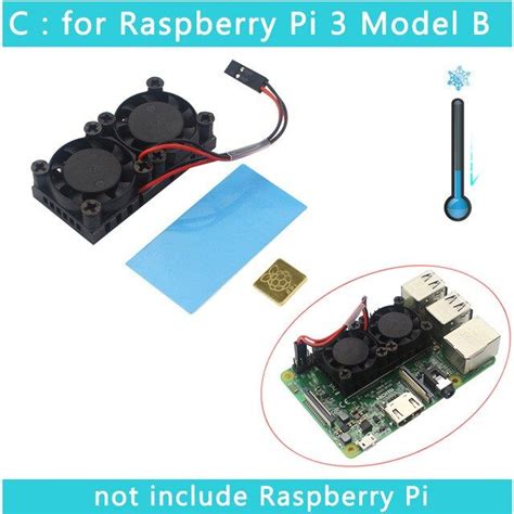 Raspberry Pi Model B Dual Fan With Heat Sink Ultimate Double Cooling Fans Cooler Optional For