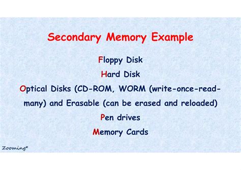 Computer Memory Types Primary Memory Secondary Memory Pdf