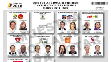 Así Quedó El Tarjetón Para Las Elecciones Presidenciales Del 27 De Mayo