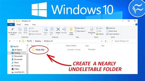 Windows 10 How To Create A Hidden Nearly Undeletable Folder