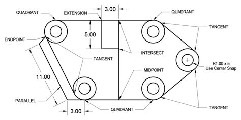 Object Snap Part 2 Free Autocad Tutorial