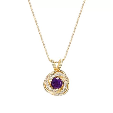 Tokens Of Love Sterling Silver Amethyst Birthstone Love Knot Pendant