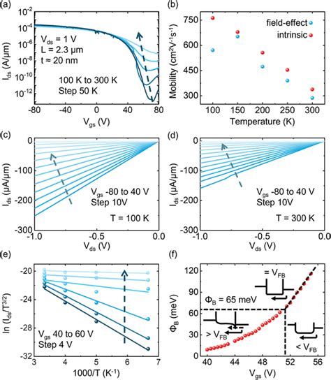 A Temperature‐dependent Transfer Curves Of Te Fets With Pt Contact