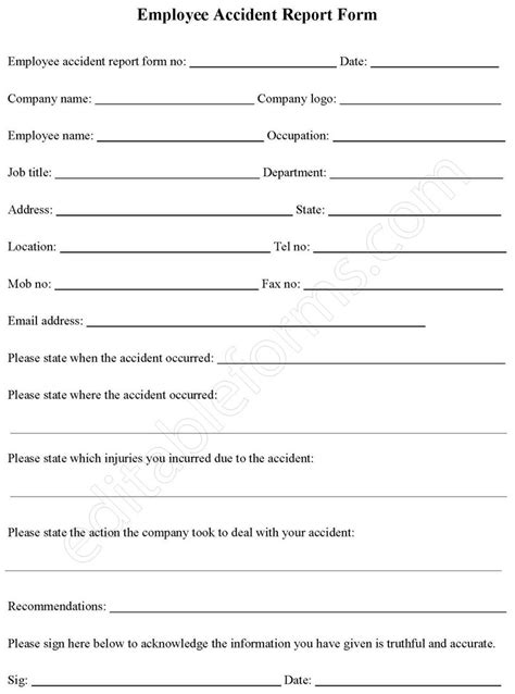 Employee Accident Report Fillable Pdf Form Editable Formss Ko Fi Shop