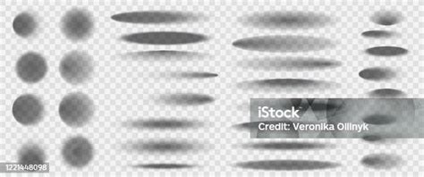 사실적인 둥근 그림자 정사각형 투명 표면 음영 바닥 타원형 및 원 흐림 가장자리 그림자 벡터 격리 템플릿 설정 0명에 대한 스톡 벡터 아트 및 기타 이미지 Istock