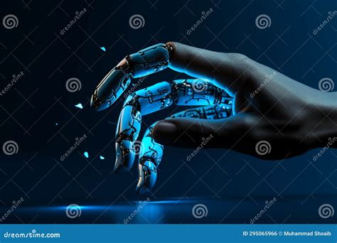 blue robot hand an iconic ai assistant for streamlined industrial business stock illustration