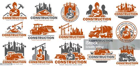 건설 기호 서식 파일 집합 기호 팩 아이콘 번들 건축 일러스트 레이 션의 벡터 팩 로고에 대한 스톡 벡터 아트 및 기타 이미지 로고 건설 산업 아이콘 Istock