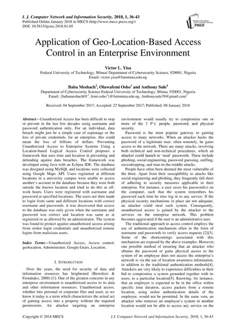 application of geo location based access control in an enterprise