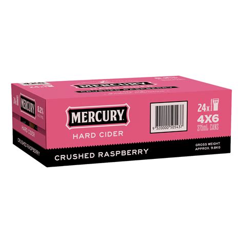 Mercury Hard Cider Crushed Raspberry 82 375ml Can Case Of 24 Camperdown Cellars