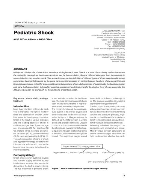 Pediatric Shock Pdf