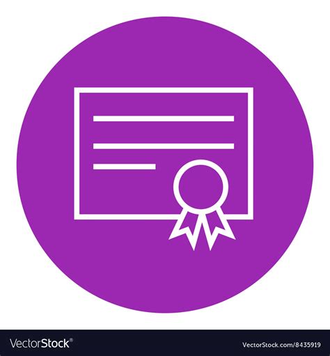 Certificate Line Icon Royalty Free Vector Image