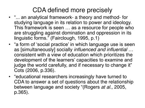 Ppt Language And Power Applying Critical Discourse Analysis Cda To Second Language