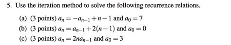 Solved Use The Iteration Method To Solve The Following Chegg