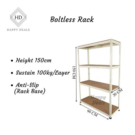 Rak Gudang Besi Serbaguna 4 Tier Boltless Diy Racking Storage Racking Multi Purpose Rack Rak
