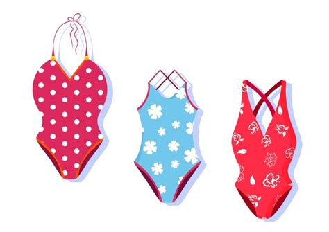 여자 수영복 클립 아트 벡터 일러스트 레이 션 흰색 배경에 고립 프리미엄 벡터