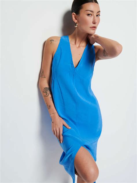 Kimora V Neck Dress Palace Blue Nation Los Angeles