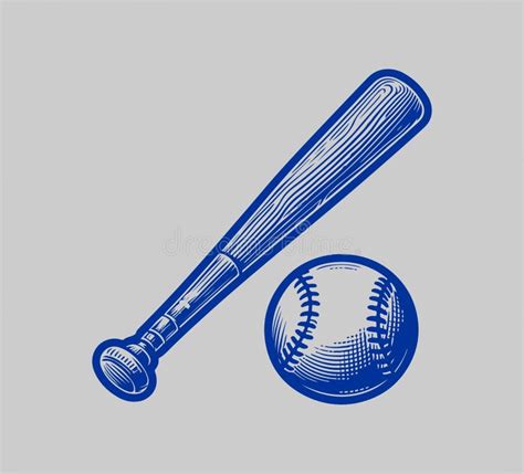 Baseball Bat Hand Drawn Vector Graphic Asset Stock Vector