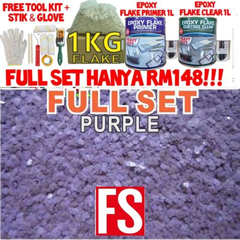 Full Set Epoxy Colour Flake Coating 1kg Flake 1l Primer 1l Clear