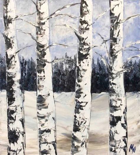 Картина Берёзки Макиенко Юлия Цена 500р Размер 16 18см Материалы оргалит масло мастихин