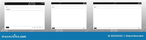 Email Mockup Send Message Compose Stock Vector Illustration Of Browser Send 302559302