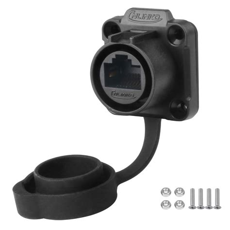 Cnlinko Lp 20 Rj45 Panel Mount Socket Cat6 Ethernet Connector Rj45 4 Hole Socket