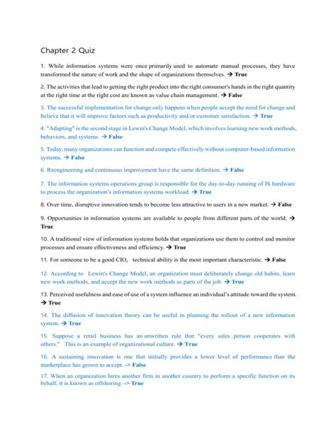 Information Systems Quiz Chapter 2 3 4 5 6