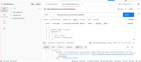 Issue Encountered Too Many Requests Error Api Openai Developer Community