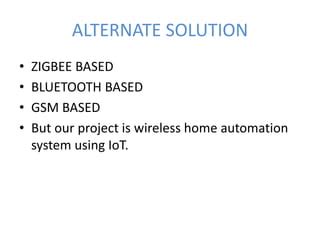 IoT BASED SMART HOME USING ARDUINO PPTX Internet Computing