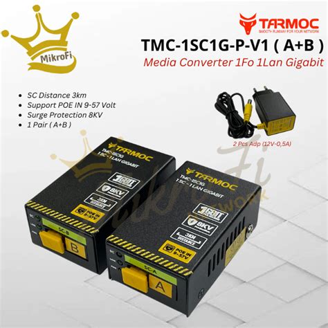 Jual Tarmoc Tmc 1sc1g P V1 Htb Mini Media Converter 1 Sc 1 Lan 1 Fo 1 Lan Gigabit Poe In