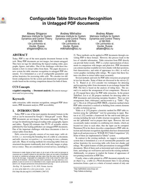 Configurable Table Structure Recognition Pdf Information Science