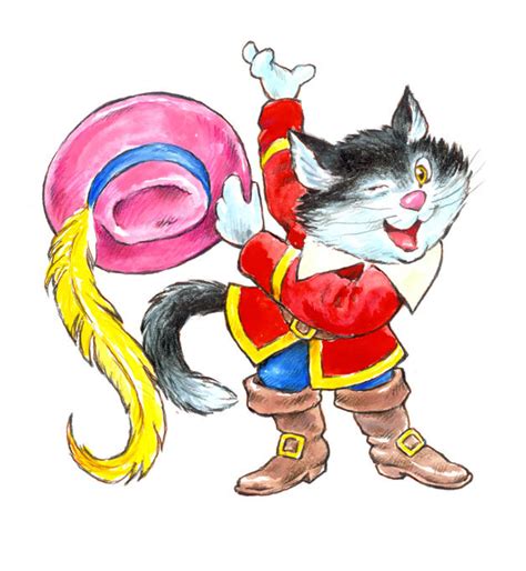 Иллюстрация Кот в сапогах в стиле графика