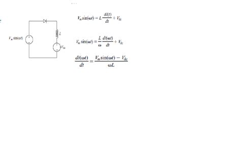 Circuit Analysis Derive Equation For Half Wave Rectifier With Inductor And Dc Source Load