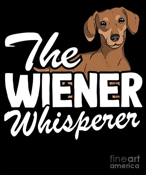 the wiener whisperer funny dachshund digital art by lisa stronzi fine art america