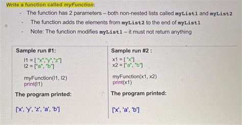 Solved Write A Function Called Myfunction 0 The Function